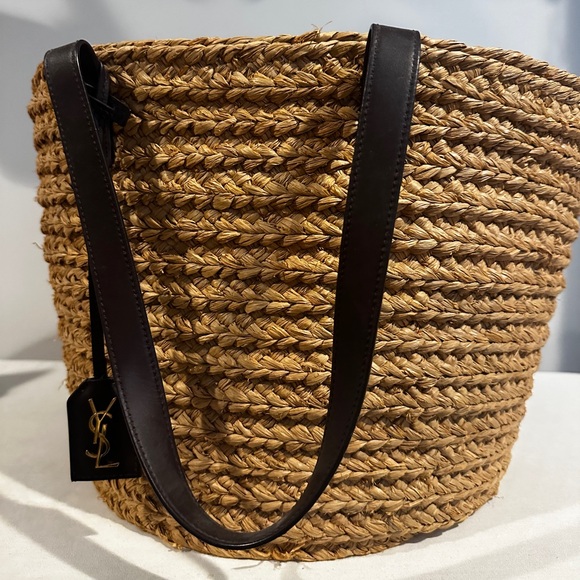 Yves Saint Laurent | Bags | Ysl Panier Raffia Medium Tote Bag | Poshmark